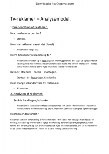 analyse af reklame - Dansk - Opgaver.com