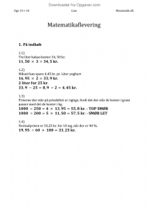 Matematik afl. fsa - Matematik - Opgaver.com