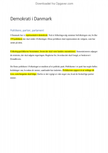 Demokrati i Danmark - Samfundsfag - Opgaver.com