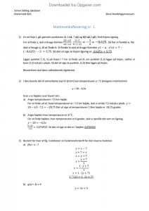 Matematik afl (Lineær funktioner) - Matematik - Opgaver.com