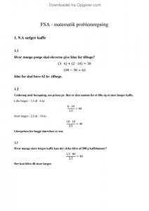 Problemregning 9.A - Matematik - Opgaver.com