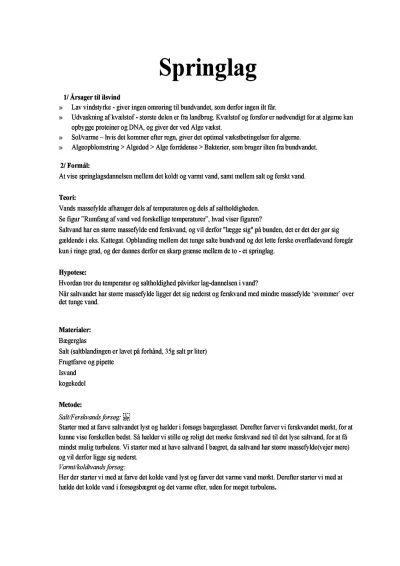SPRINGLAG - Biologi - Opgaver.com