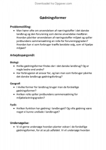 problemstilling om gødningsformer - Biologi - Opgaver.com