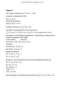 Integral regning opgave - Matematik - Opgaver.com