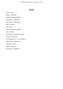 Amish Words - Dansk - Opgaver.com