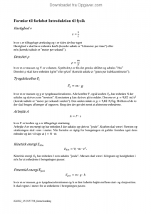 Fysisk formelsamling - Fysik - Opgaver.com