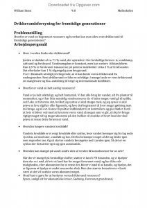 Drikkevandsforsyning for fremtidige generationer - Fysik/Kemi - Opgaver.com