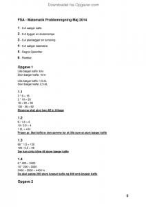 Matematik problemregning - maj 2014 - Matematik - Opgaver.com