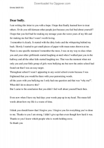 dear bully - Engelsk - Opgaver.com