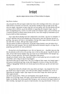 Intet - Brev til Pierre Anthon fra Agnes - Dansk - Opgaver.com