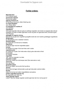 foklar ord om magnetisme - Fysik - Opgaver.com