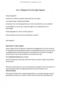 Oso- økonom og finanskrisen - OSO - Opgaver.com