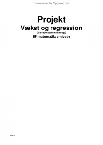 Vækst og regression - Matematik - Opgaver.com