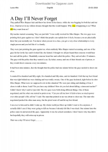 A day ill never forget - Engelsk - Opgaver.com