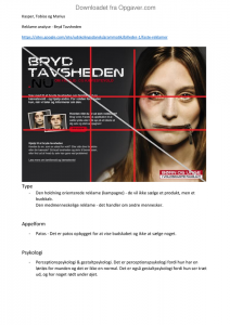 Trykt reklame - Bryd tavsheden - Dansk - Opgaver.com