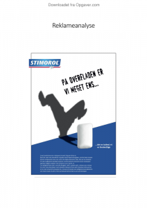 Reklame analyse - Dansk - Opgaver.com