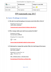 FP9 matematik maj 2017 - Matematik - Opgaver.com