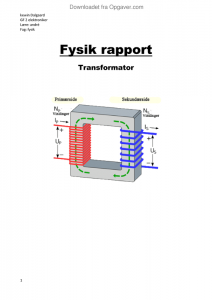 transformator - Fysik - Opgaver.com