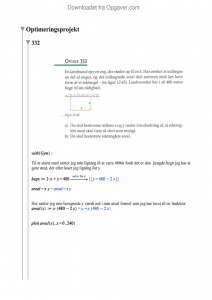 Differentialregning (Optimering) - Matematik - Opgaver.com