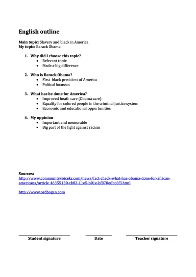 English outline - Engelsk - Opgaver.com