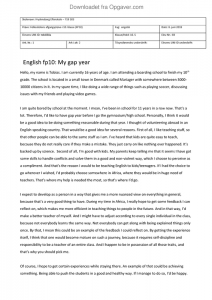 english fp10: my gap year - Engelsk - Opgaver.com