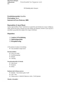 FP9 Mundtlig Dansk - Synopsis: Kortfilm - Dansk - Opgaver.com