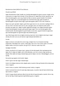 barndommens gade analyse - Dansk - Opgaver.com