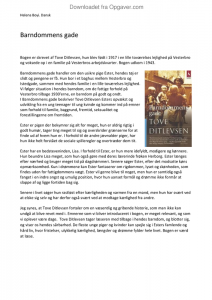 barndommens gade - Dansk - Opgaver.com