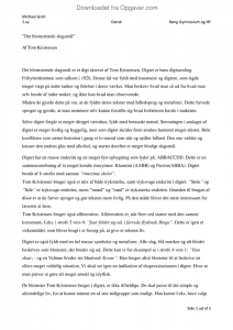 Tom kristensens digte - Dansk - Opgaver.com