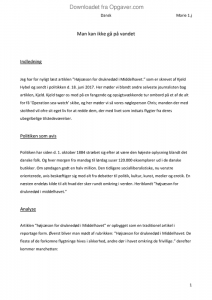 Analyse af reportage - Dansk - Opgaver.com
