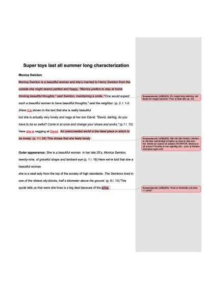 Super toys last all summer characterzation - Engelsk - Opgaver.com
