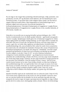 Analyse og fortolkning af Solarolie - Dansk - Opgaver.com