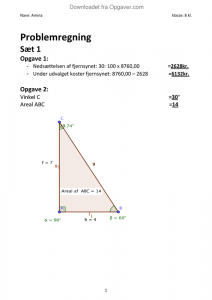 Problemregning sæt 1 - Matematik - Opgaver.com