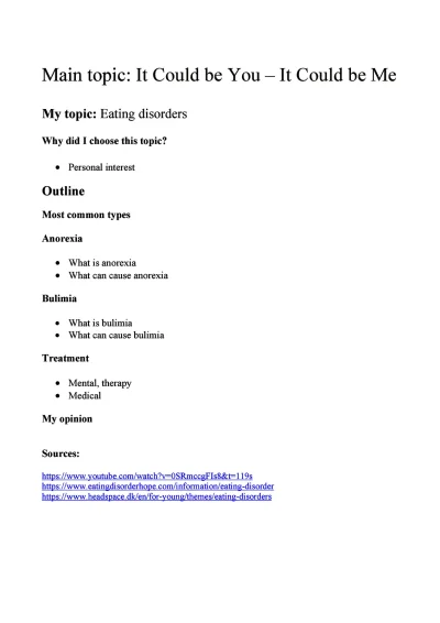 Engelsk outline - Engelsk - Opgaver.com