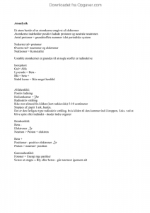 fysik noter - stråling - Fysik - Opgaver.com