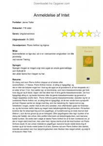 Andmeldelse af bogen Intet - Dansk - Opgaver.com