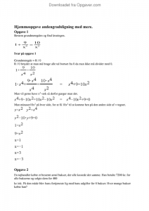 2 grads ligninger - Matematik - Opgaver.com