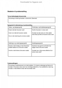 Problemstilling om vand - Naturfag - Opgaver.com