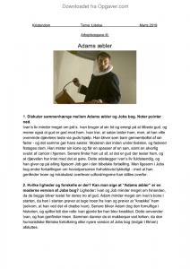 Opgaver til filmen adams æbler - Religion - Opgaver.com