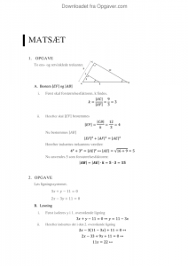 matsæt stx a-niveau - Matematik - Opgaver.com