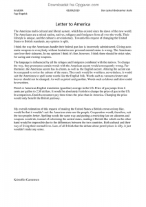 letter to America - Engelsk - Opgaver.com