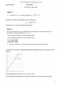 Mat aflevering - Matematik - Opgaver.com