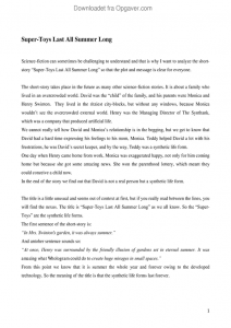 Super-Toys Last All Summer Long - Engelsk - Opgaver.com