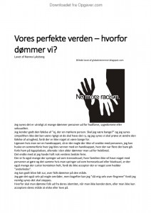 Vores perfekte verden/klumme - Dansk - Opgaver.com