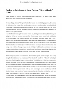 Analyse og fortolkning af Grethe Povlsen: Ligge på landet (1966) - Dansk - Opgaver.com