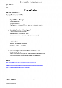 Exam Outline - Engelsk - Opgaver.com