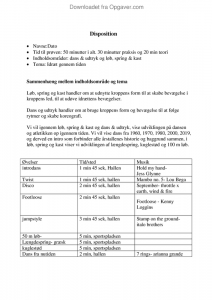 disposition - idræt - Idræt - Opgaver.com