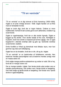 Til en veninde - Dansk - Opgaver.com