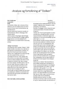 Analyse og fortolkning af Dolken - Dansk - Opgaver.com