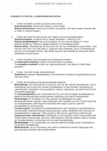 10 SKARPE TIL KAPITEL 5: KONKURRENCESITUATION - Afsætning - Opgaver.com